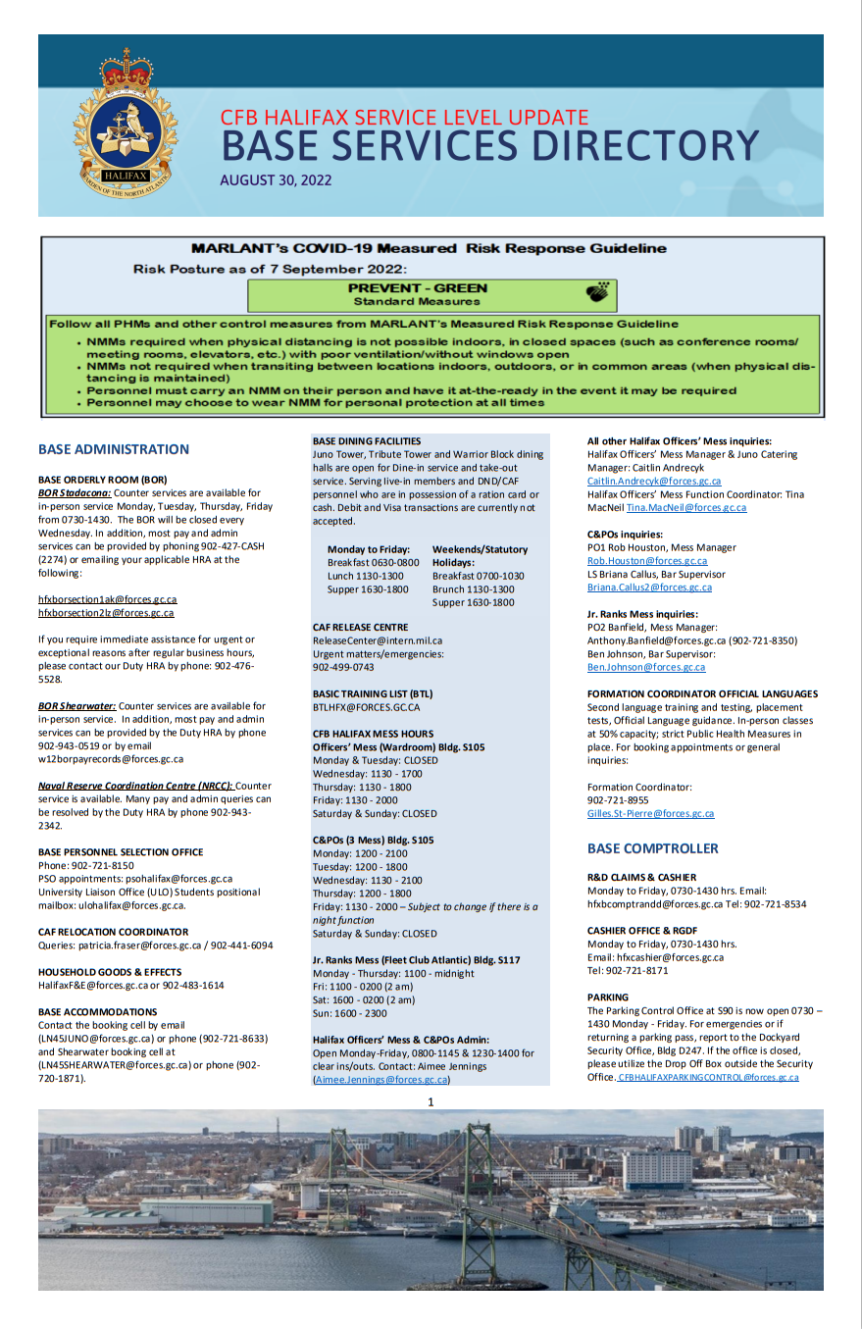 Base Services Directory | Trident Newspaper